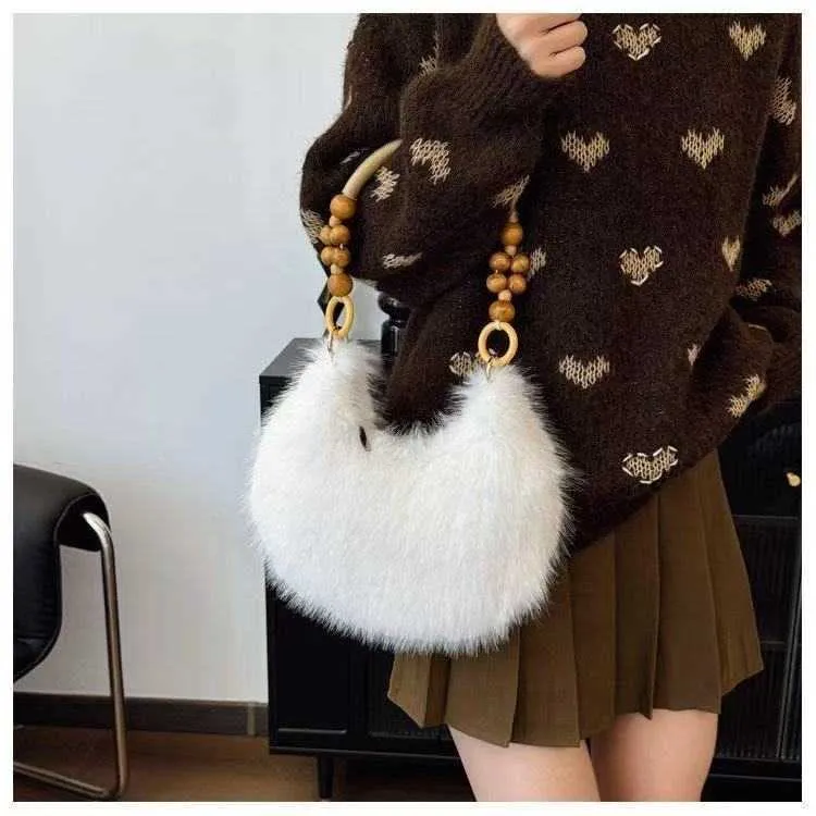 New Autumn Winter Faux Fox Fur Handbag, Korean Style, High Quality ...