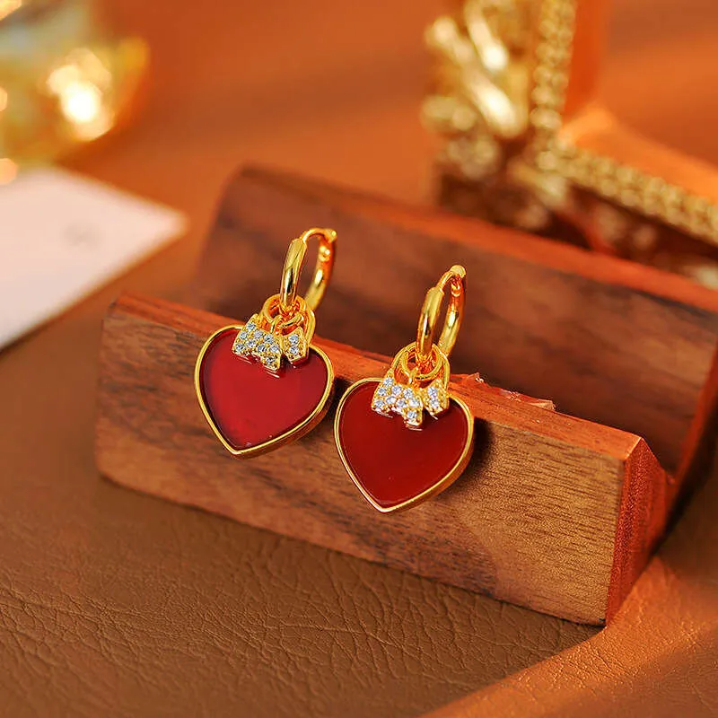 New Luxury Red Peach Heart Bracelet: High-End Korean Design, Sweet and ...