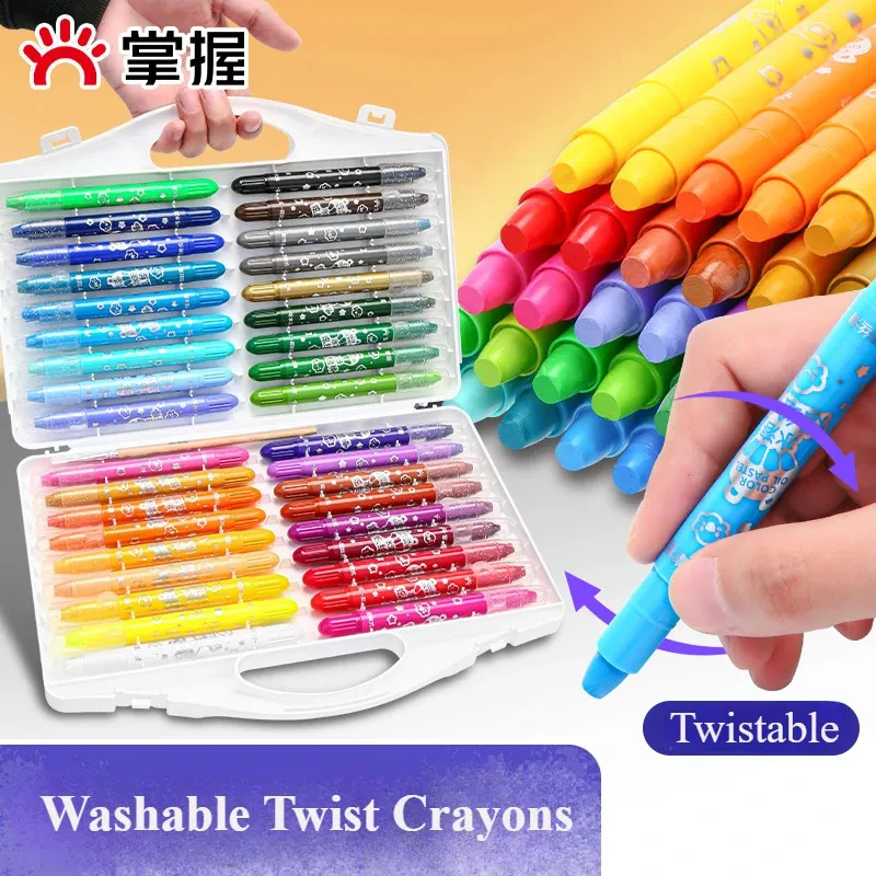 Twistable Crayons, Washable Smooth Texture Crayons for Kids, Easy to ...