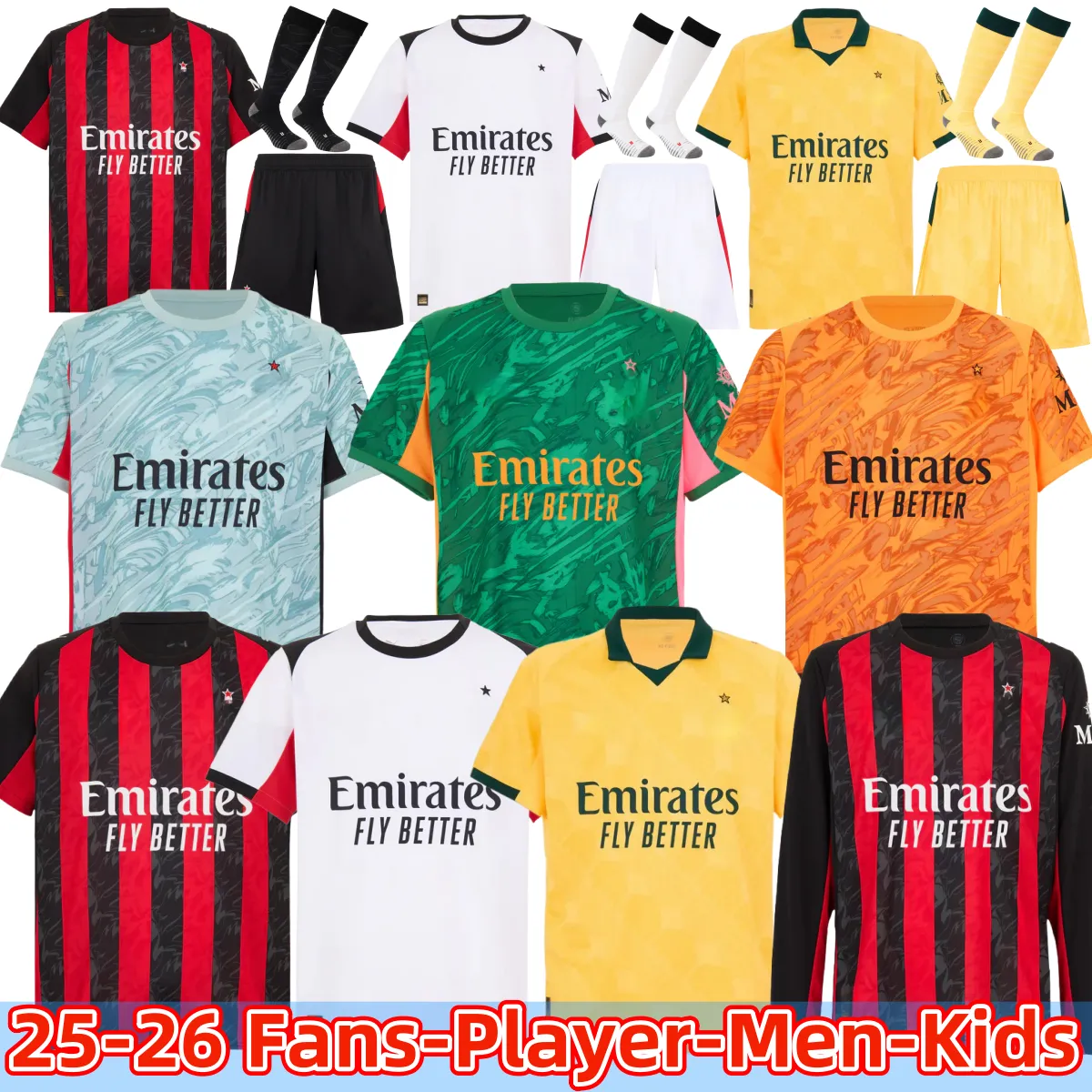 2025 2026 AC Soccer Jersey: MODRIC, THEO, PULISIC, ROMAGNOLI, RAFA LEAO ...