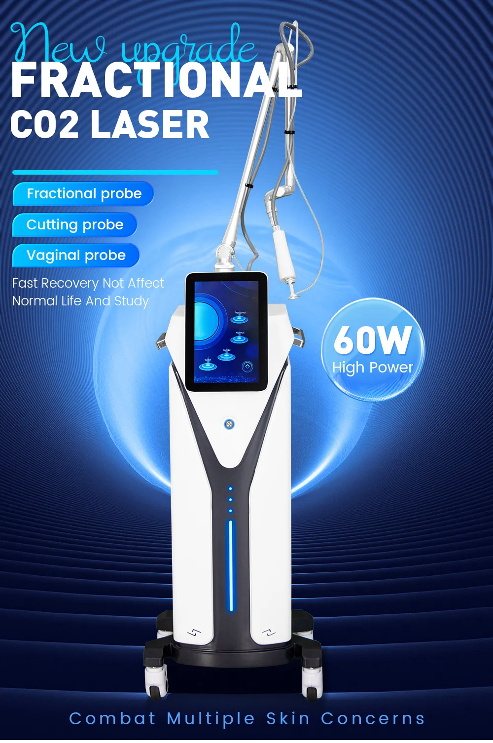 CO2 Fractional RF Laser 10600nm: Painless Skin Tightening Device for ...