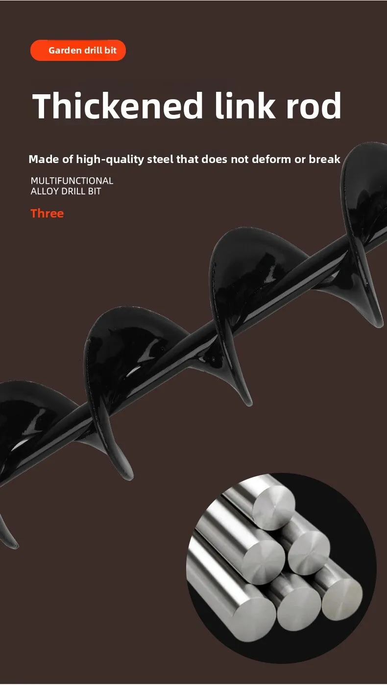 Soil Auger: Garden Vegetable Patch Digging Tool, Spiral Rod Twist Drill ...