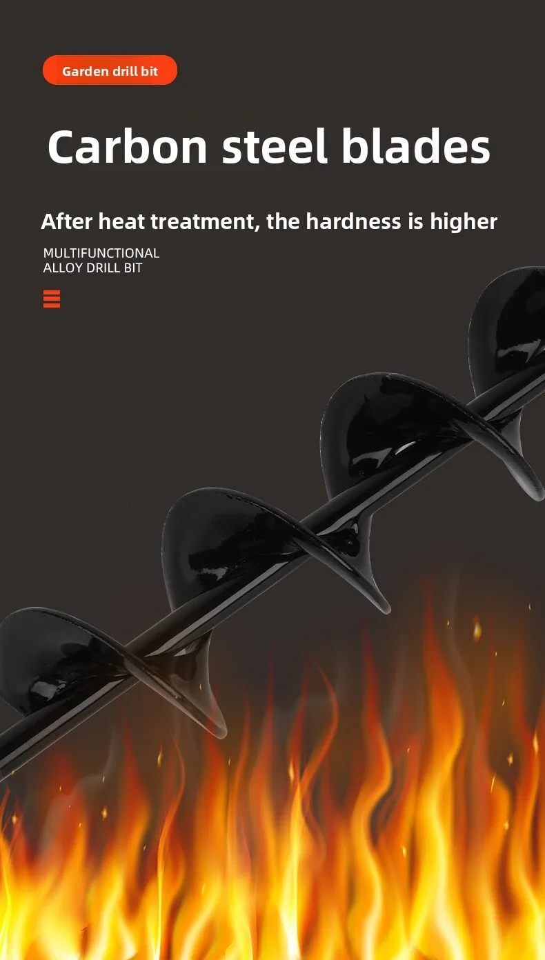 Soil Auger: Garden Vegetable Patch Digging Tool, Spiral Rod Twist Drill ...