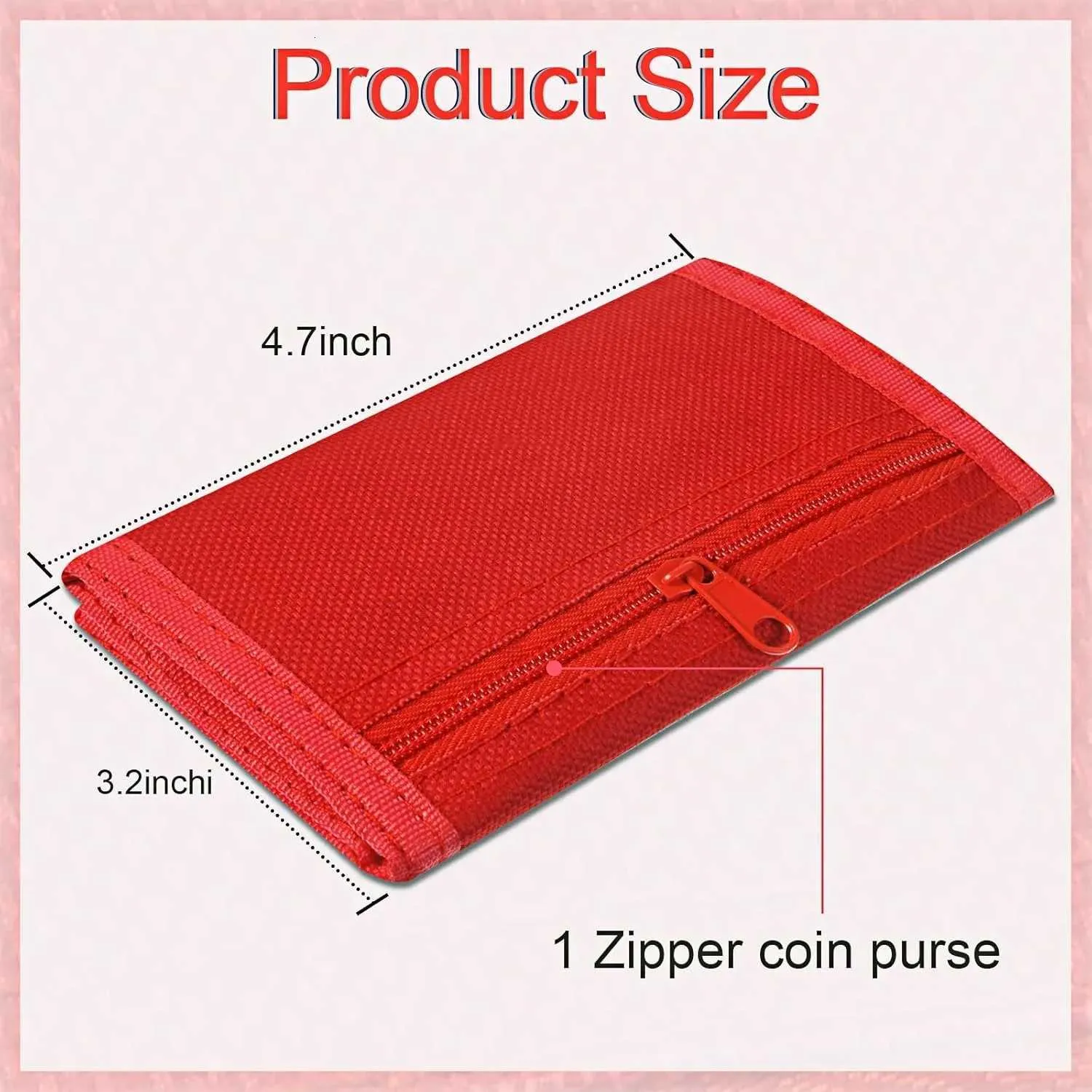 Slim Trifold Sports Wallet, Outdoor Canvas Wallet With Zipper, Travel ...