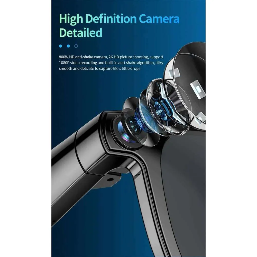 Smart sunglasses with 800W HD camera, anti-blue light lenses, UV ...