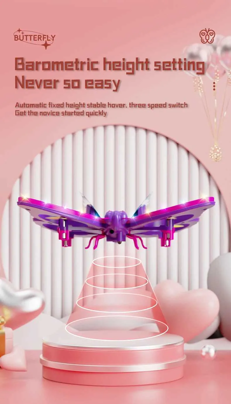 New V40 Glitter Butterfly Remote Control Aircraft, 2.4GHz Gravity ...