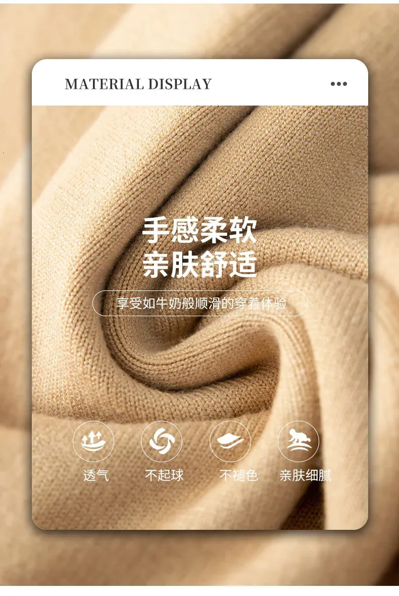 Mens Cashmere Knitwear Sweater V-Neck Single Breasted Loose Fit ...