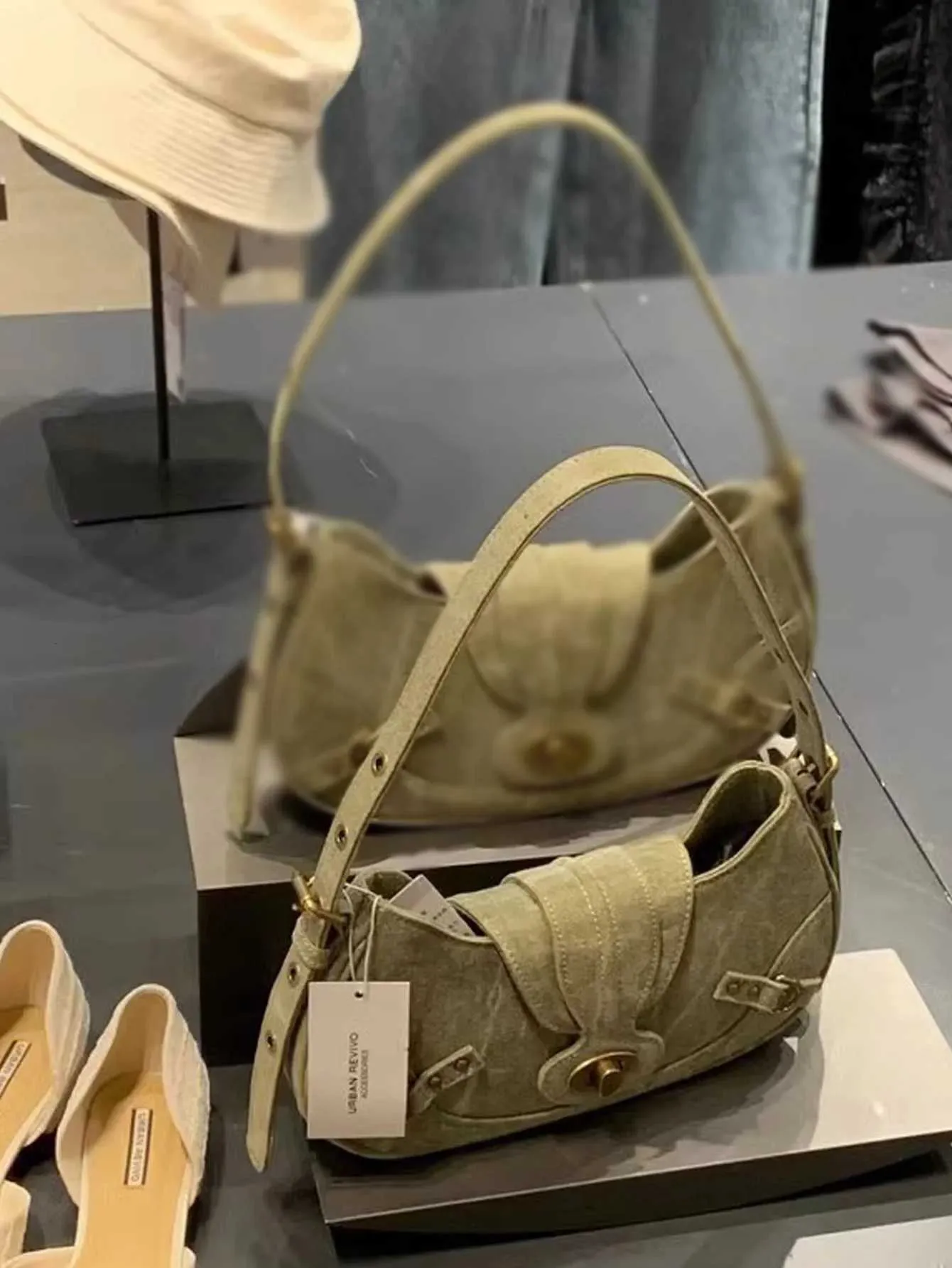 American Retro Military Green Patchwork Armpit Bag Summer Trendy ...