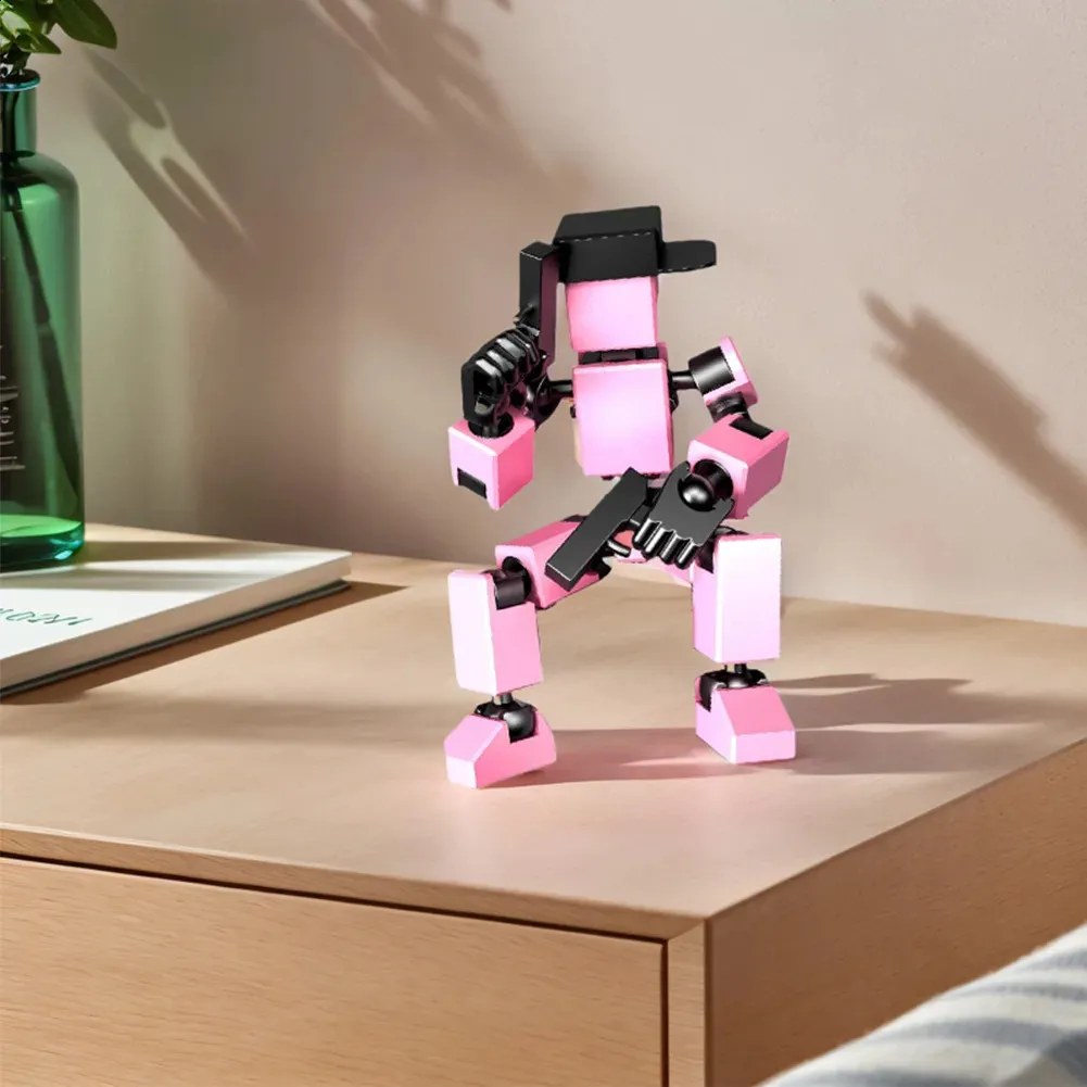 13 Robot Action Figure Mini Full Body Mechanical Movable Toy for Desk ...