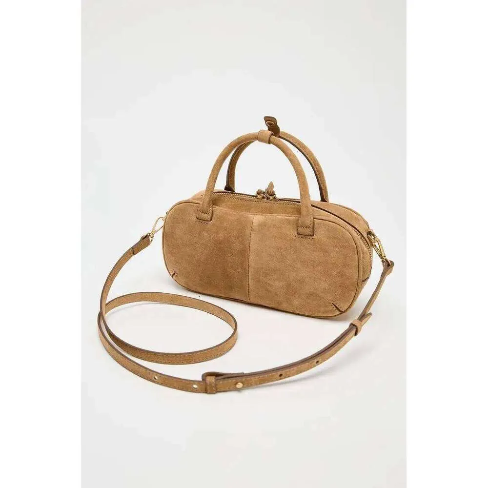 Mini Double Handle Suede Designer Bag with Removable Crossbody Strap ...