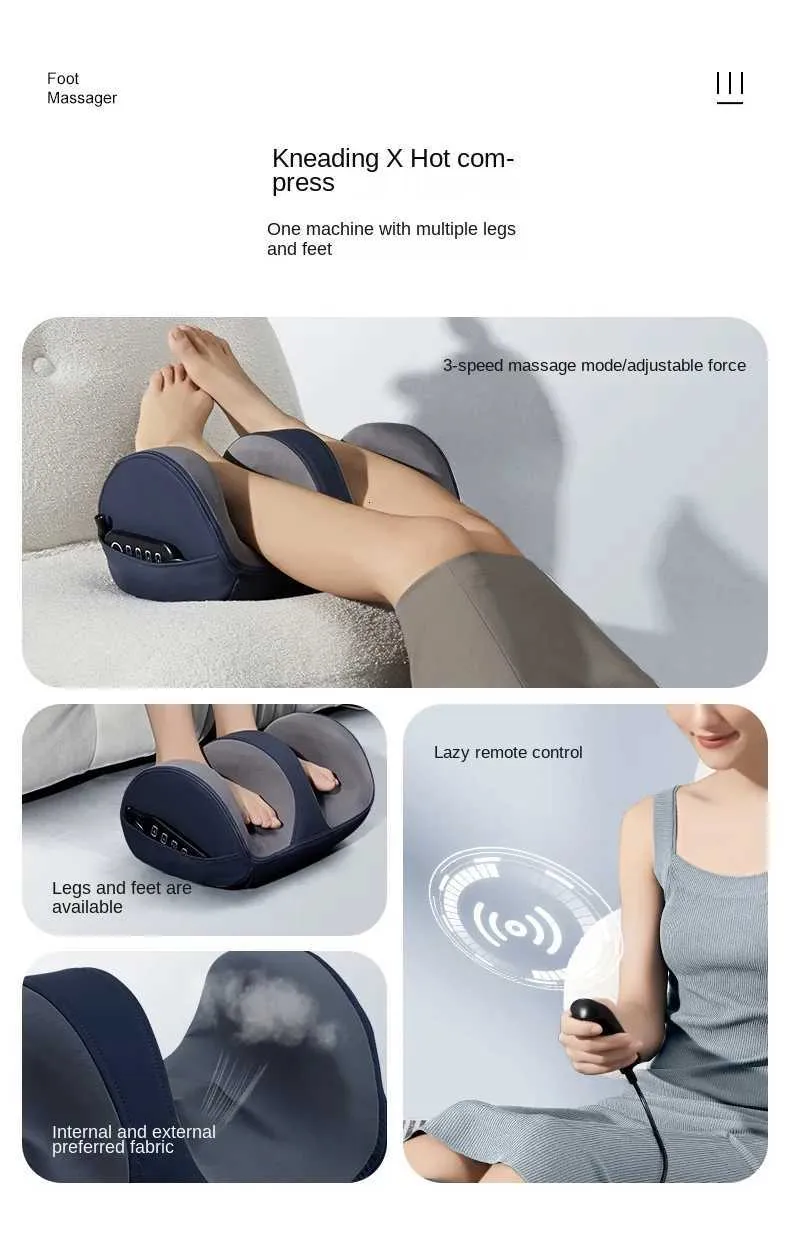 Calf Muscle Massage Machine Heating Kneading Foot and Leg Massager ...