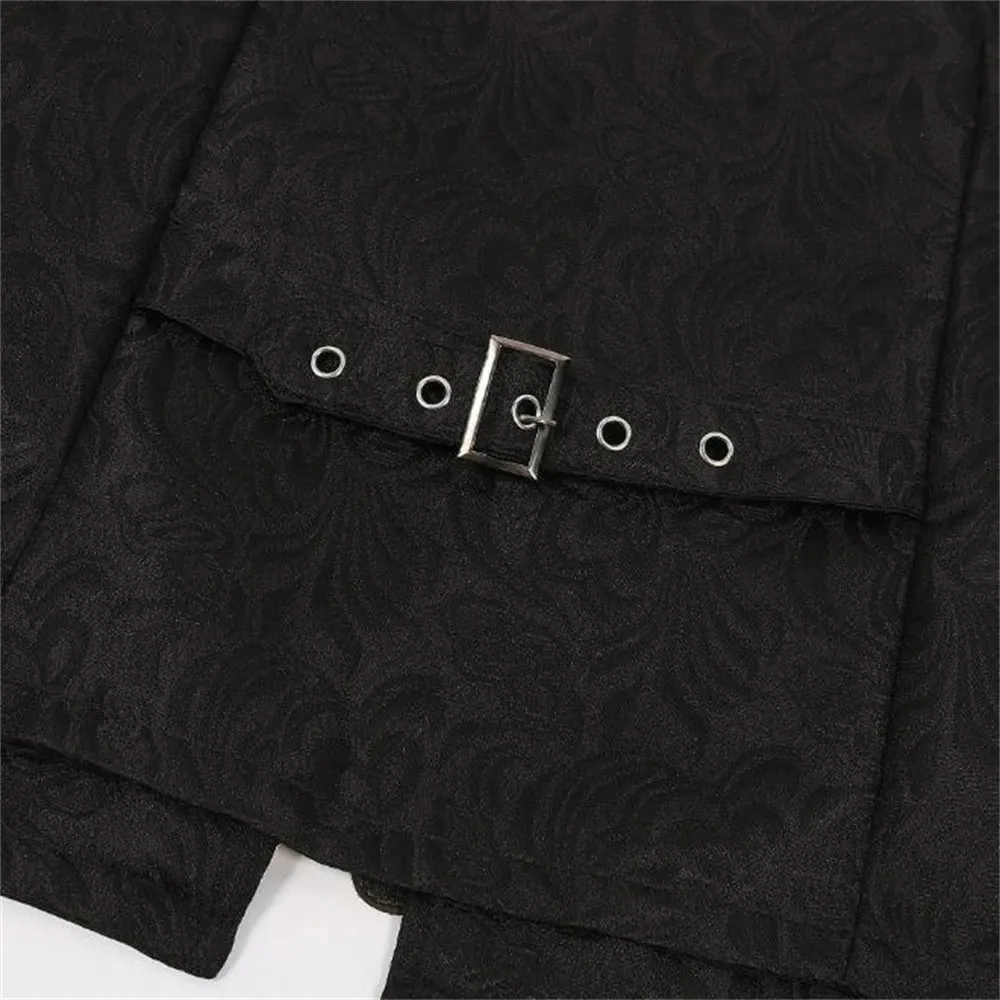 Men's Waistcoat Vest Black Leather Lace Up Sleeveless Victorian Gothic ...