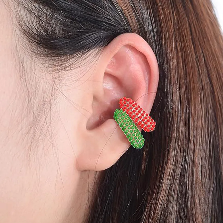 Non Pierced CZ Measle Huggie Ear Cuffs Clip Cartilage Earrings Women ...