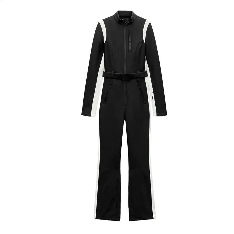Warm Casual Ski Suit Jumpsuit For Women Autumn Winter High Waist Long ...