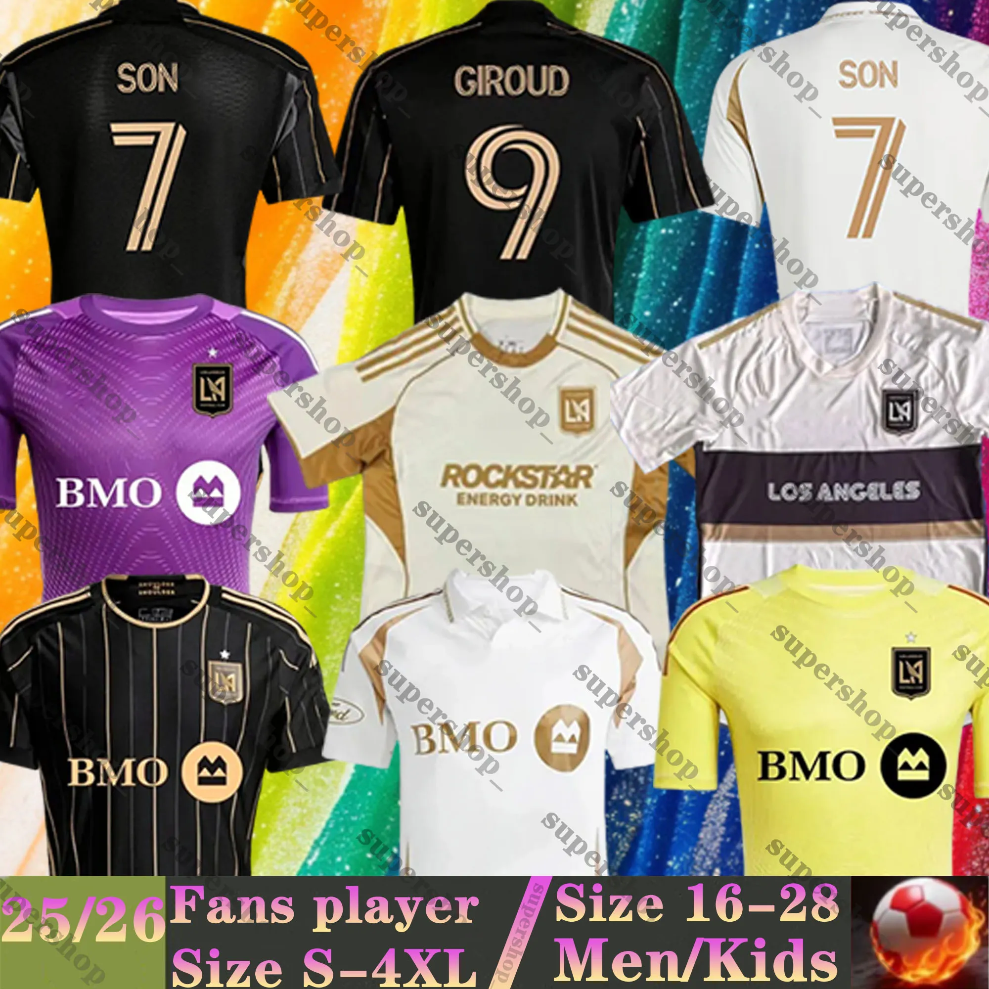 2025 2026 SON Los Angeles FC LAFC Soccer Jerseys LLORIS GIROUD ...