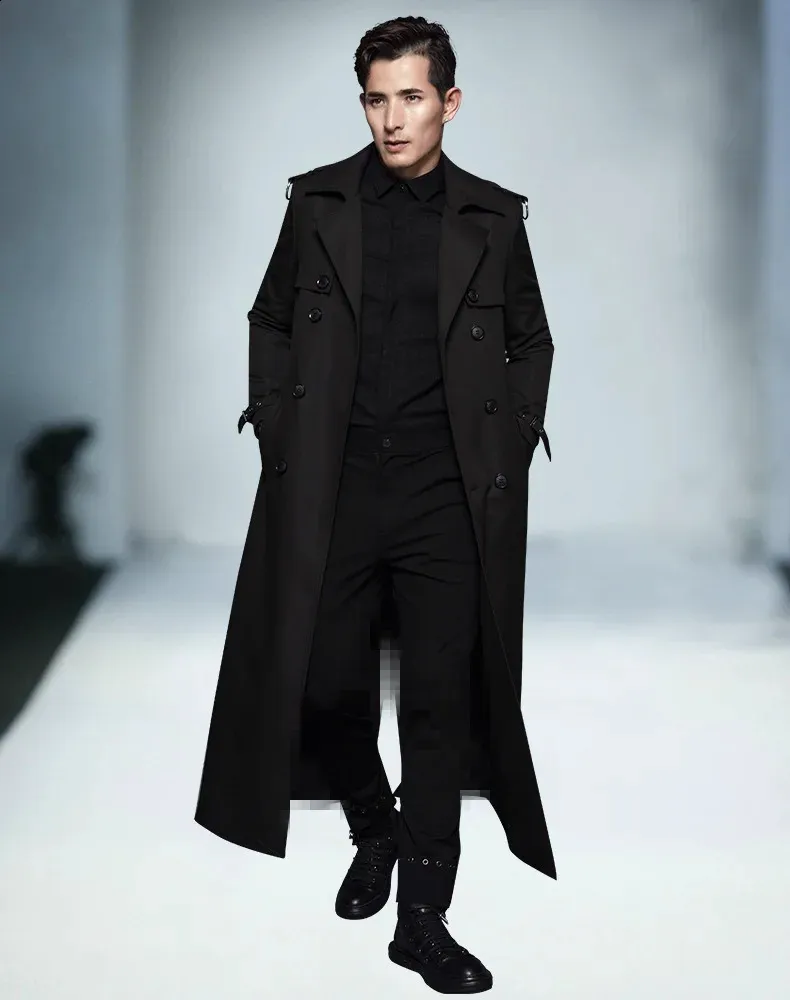 Mauroicardi Men's Trench Coat: Double Breasted Overcoat, Spring Autumn ...