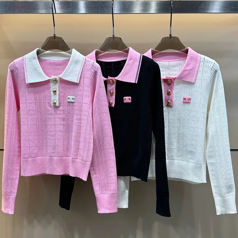 Women Knitted Pullover Casual Long Sleeve Shirt Blouse with Embroidered ...