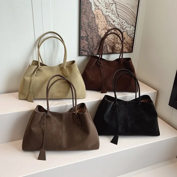 New Style Suede Tote Handbag with Magnetic Buckle Shoulder Strap ...