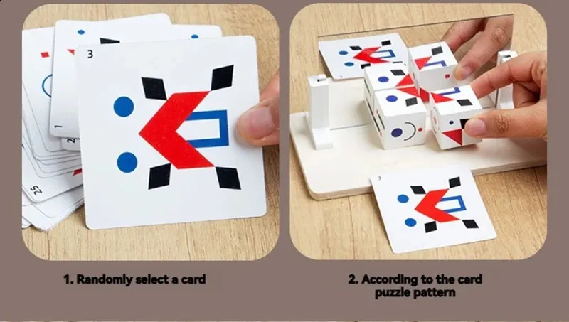 Montessori 3D Mirror Imaging Puzzle for Logical Thinking and Matching ...