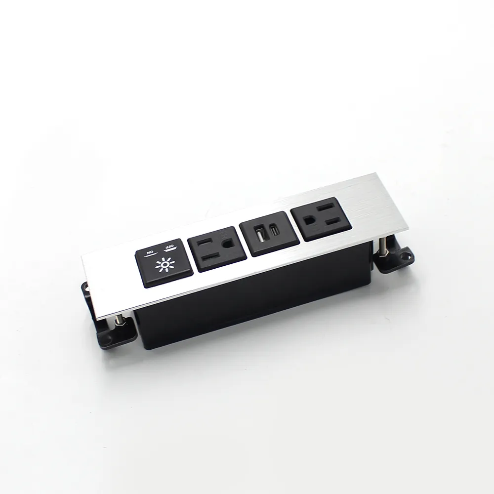 Multi-Outlet Furniture Socket Adapter with Built-in USB Charging Port ...