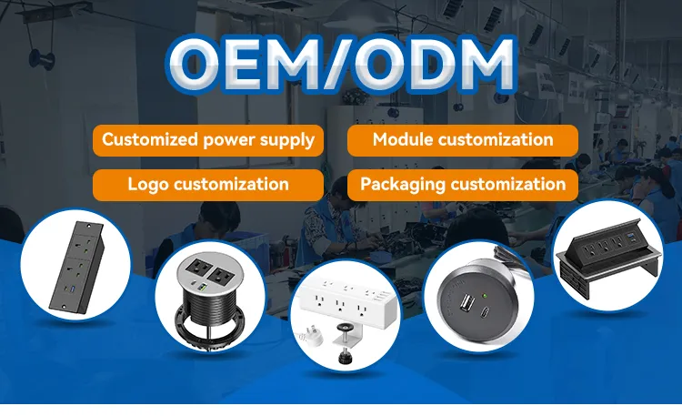 Multi-Outlet Furniture Socket Adapter with Built-in USB Charging Port ...