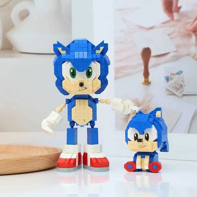 Sonic Cartoon Bricks Anime Model Action Figures Toy Cartoon Building ...