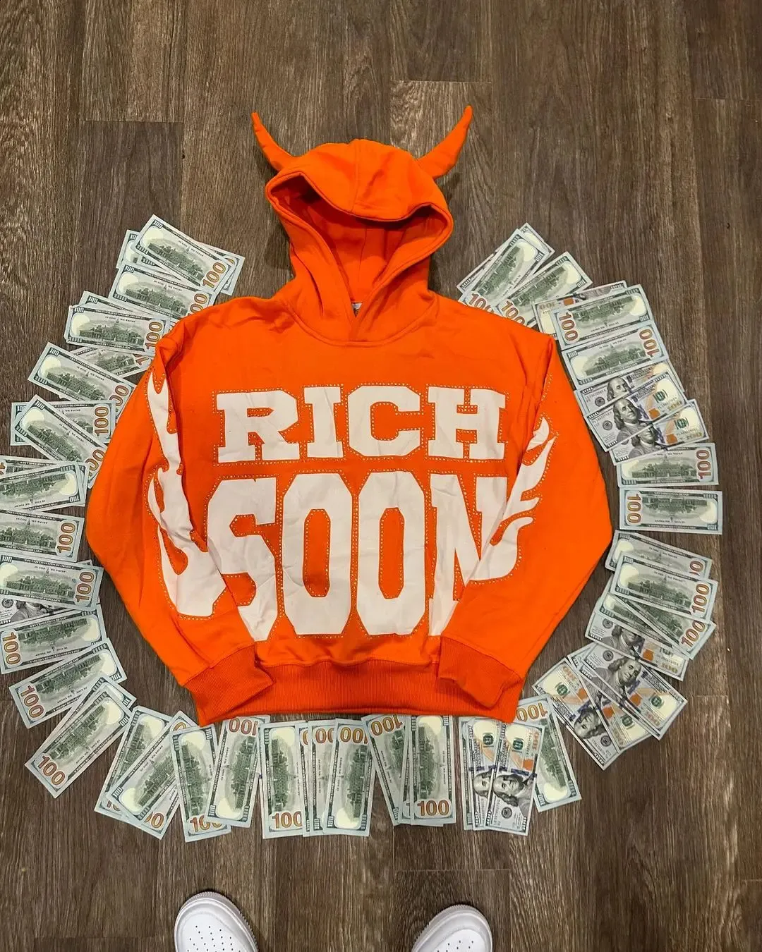 Rich Soon Orange Zip Up Hoodie With Devil Horns –... From Mu03 Vendor ...