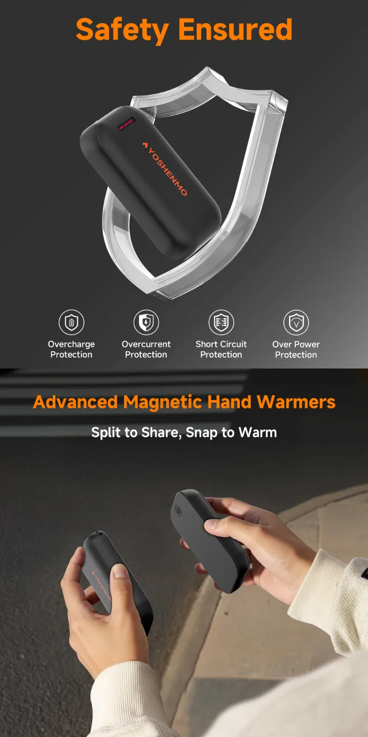 USB Rechargeable Hand Warmers Portable Fast Heating Pocket Warmers With ...