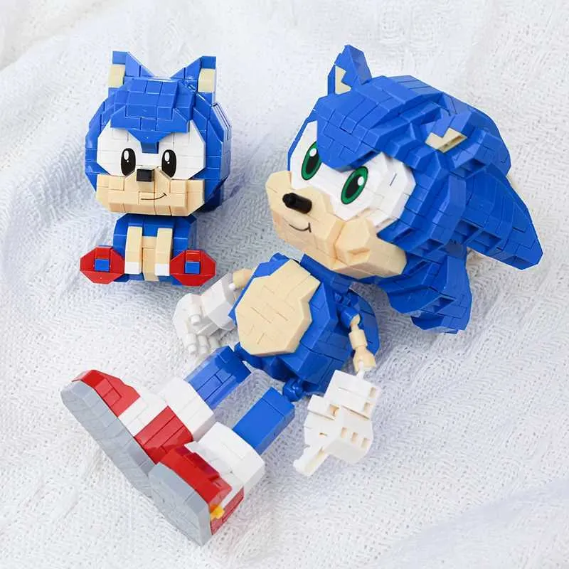 Sonic Cartoon Bricks Anime Model Action Figures Toy Cartoon Building ...