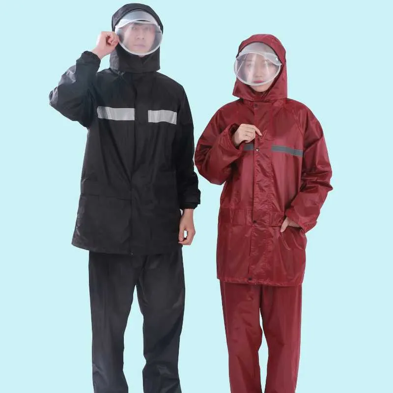 Raincoat and Rainpants Set Full Body Waterproof Reflective Bicycle ...
