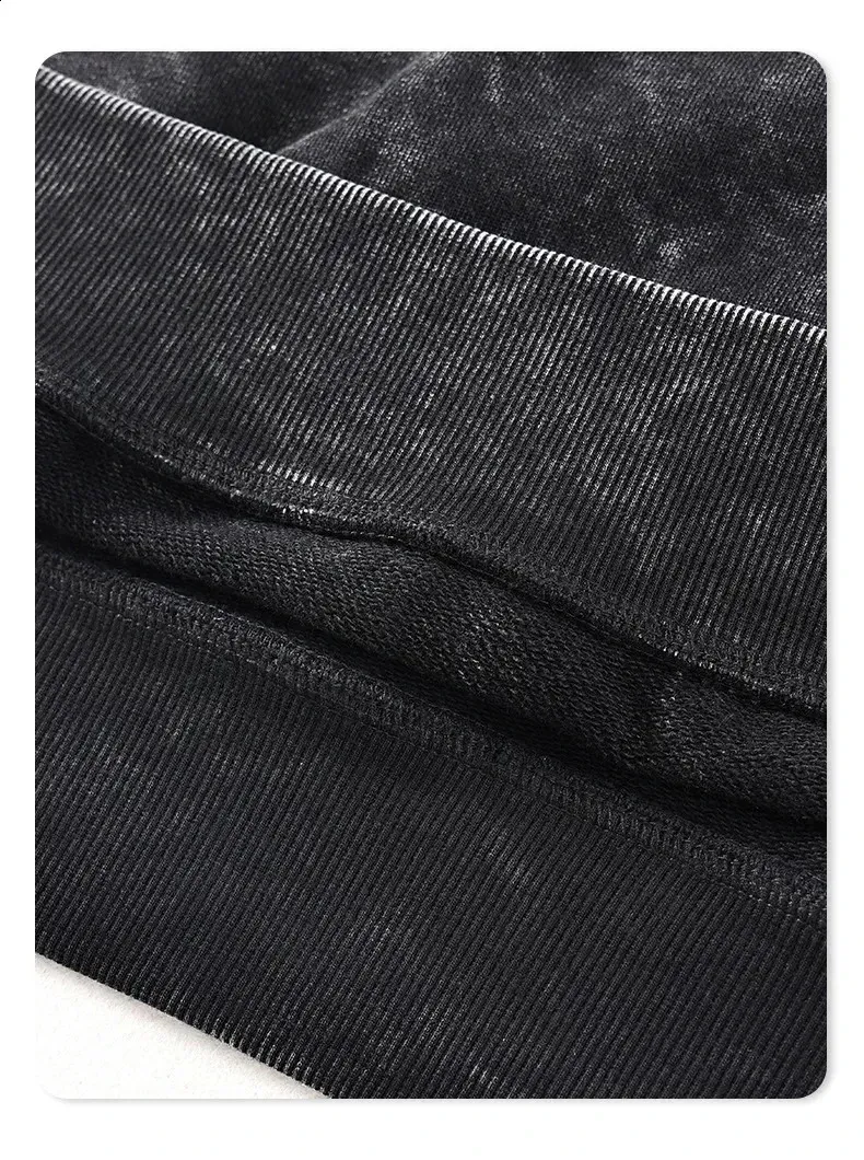 Letter Printing Washed Old Retro Cotton Blend Hooded Sweater Loose Fit ...