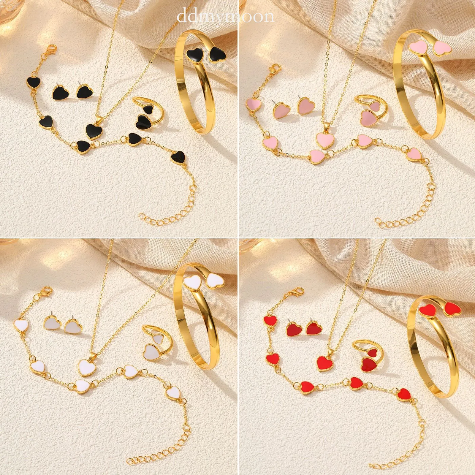 Heart Jewelry Set for Children with Rope Chain Necklace and Angel ...