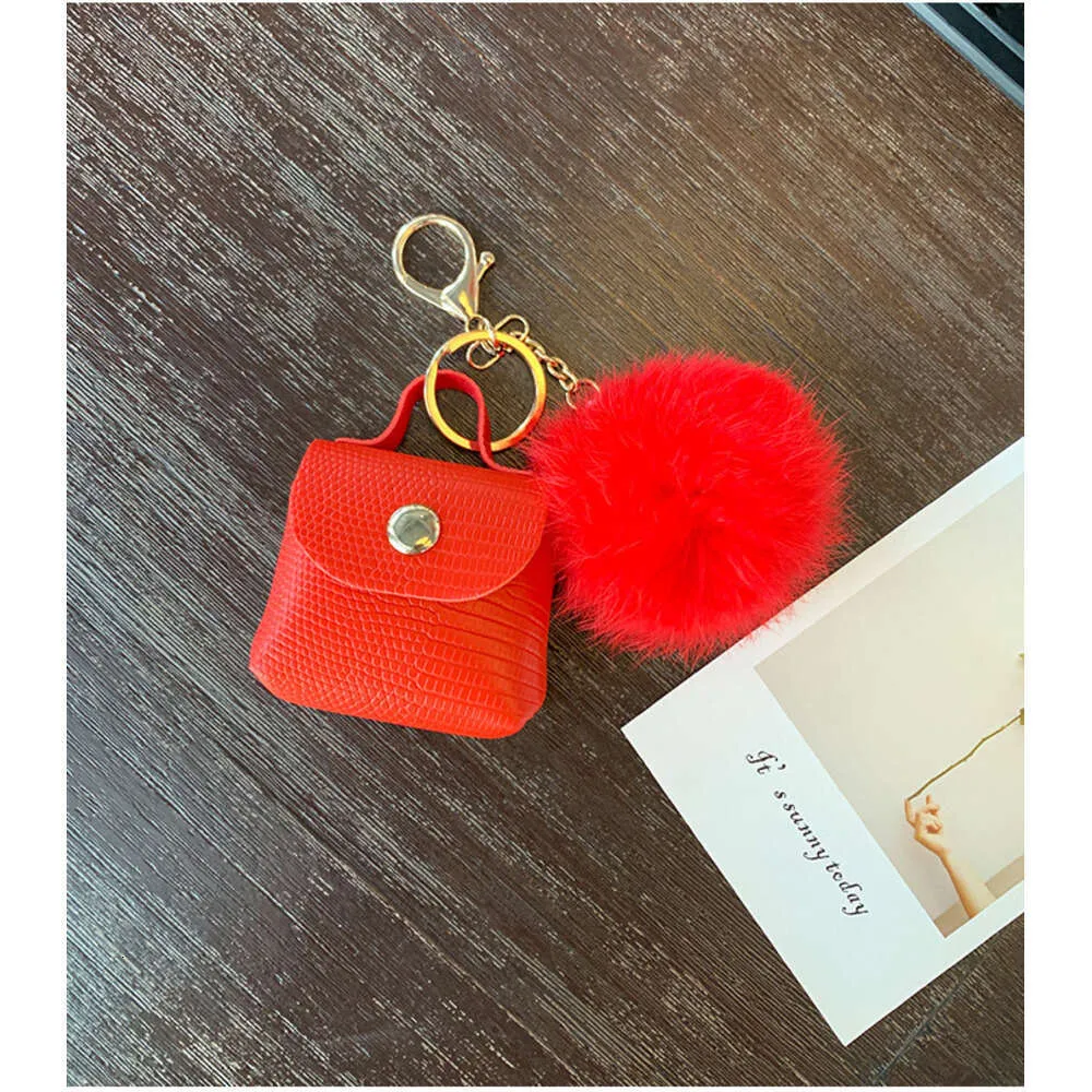 Mini Suitcase Keychain Bag Charm with Pom-Pom Pendant for Backpack and ...