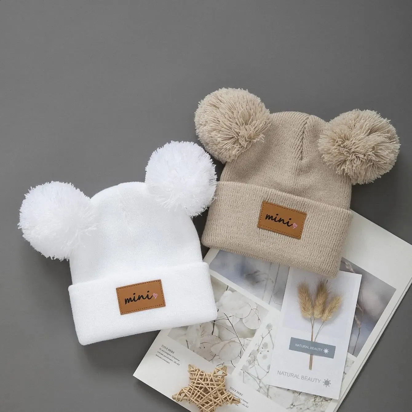 Baby Winter Beanie Hats for Infants and Toddlers Up to 3 Years Elastic ...