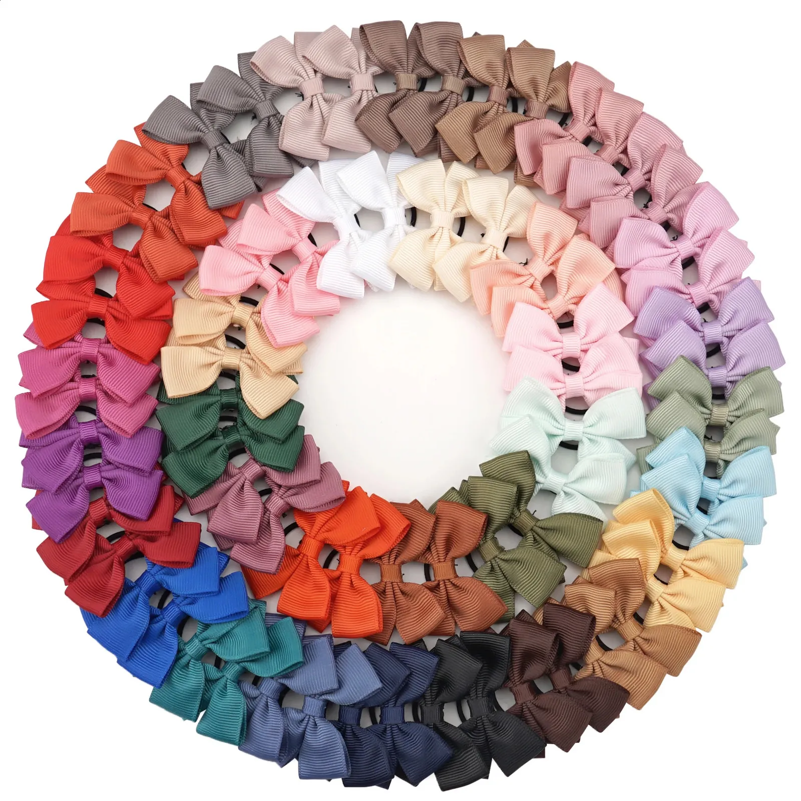 Baby Girls Hair Ties Bows Elastic Rubber Bands Ribbon Hair Accessories ...