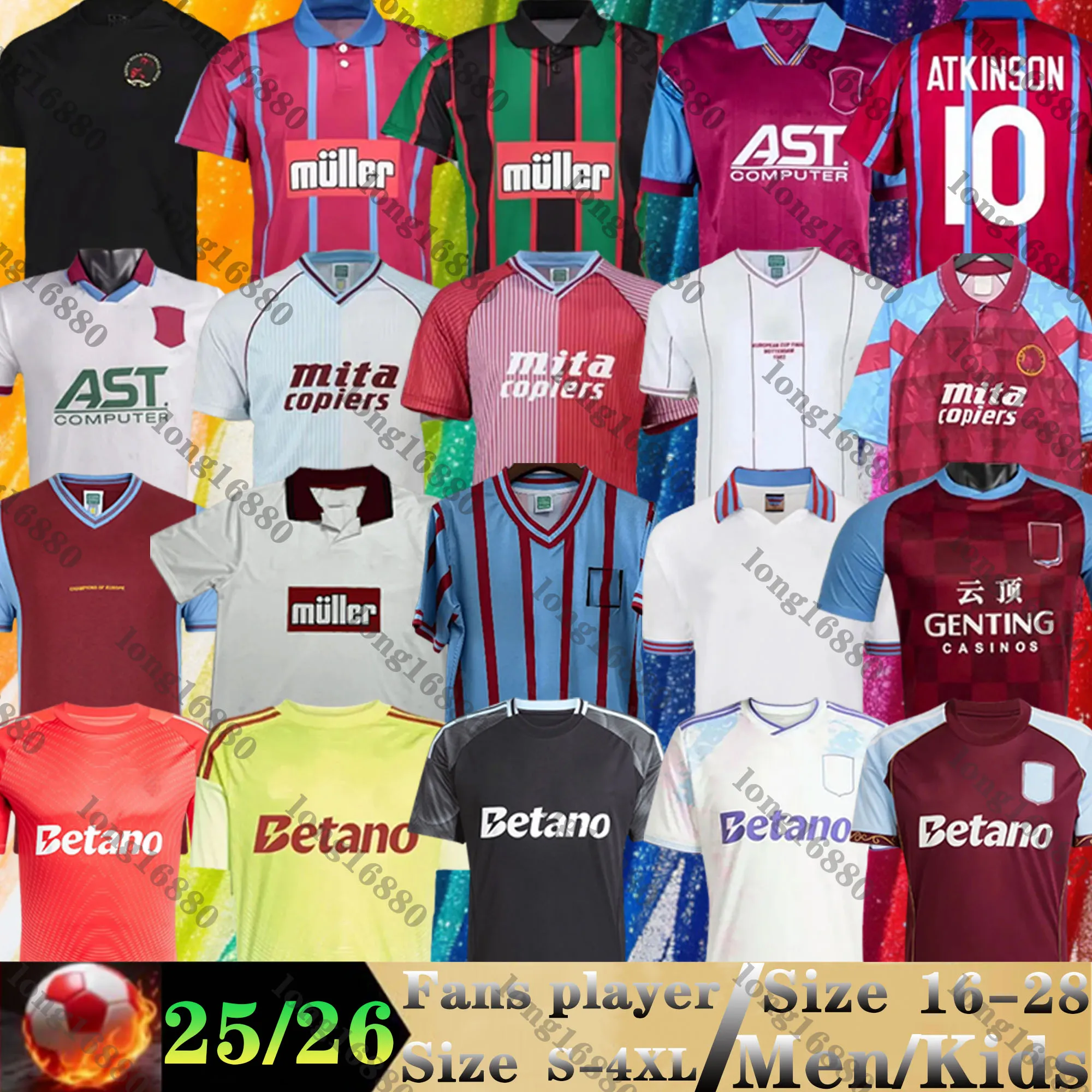 Aston Vera 2025 2026 Soccer Jerseys Retro 80s 90s Styles Home, Away ...