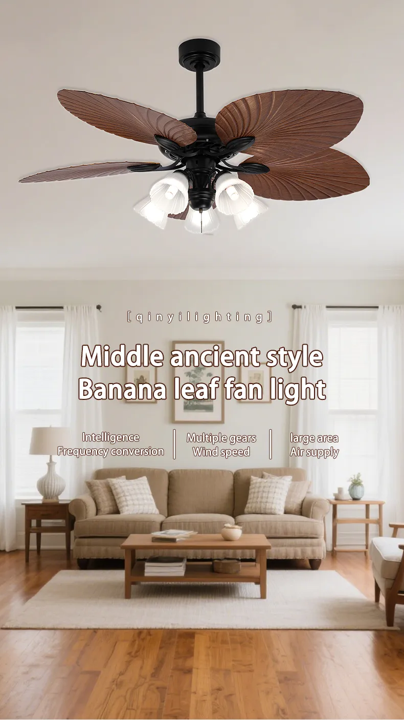 Medieval Banana Leaf Farmhouse Style Ceiling Fans... From Qinyilighting ...