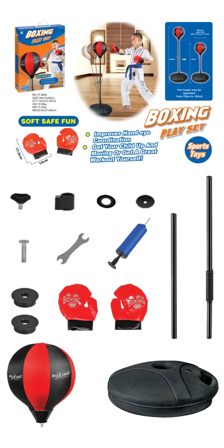 Child Fitness Boxing Set with Adjustable Height Speed Ball Bag for ...