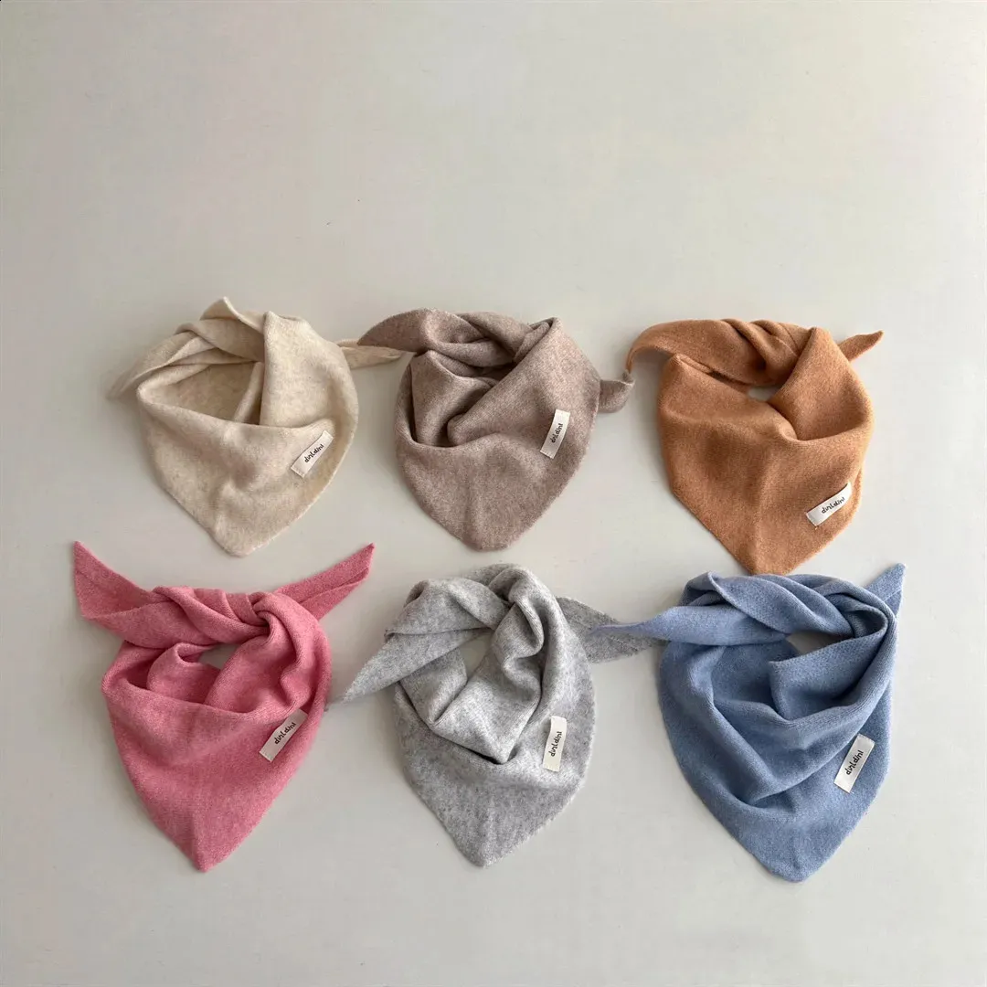 Winter Children's Triangle Wool Scarf Solid Color Baby Girls and Boys ...