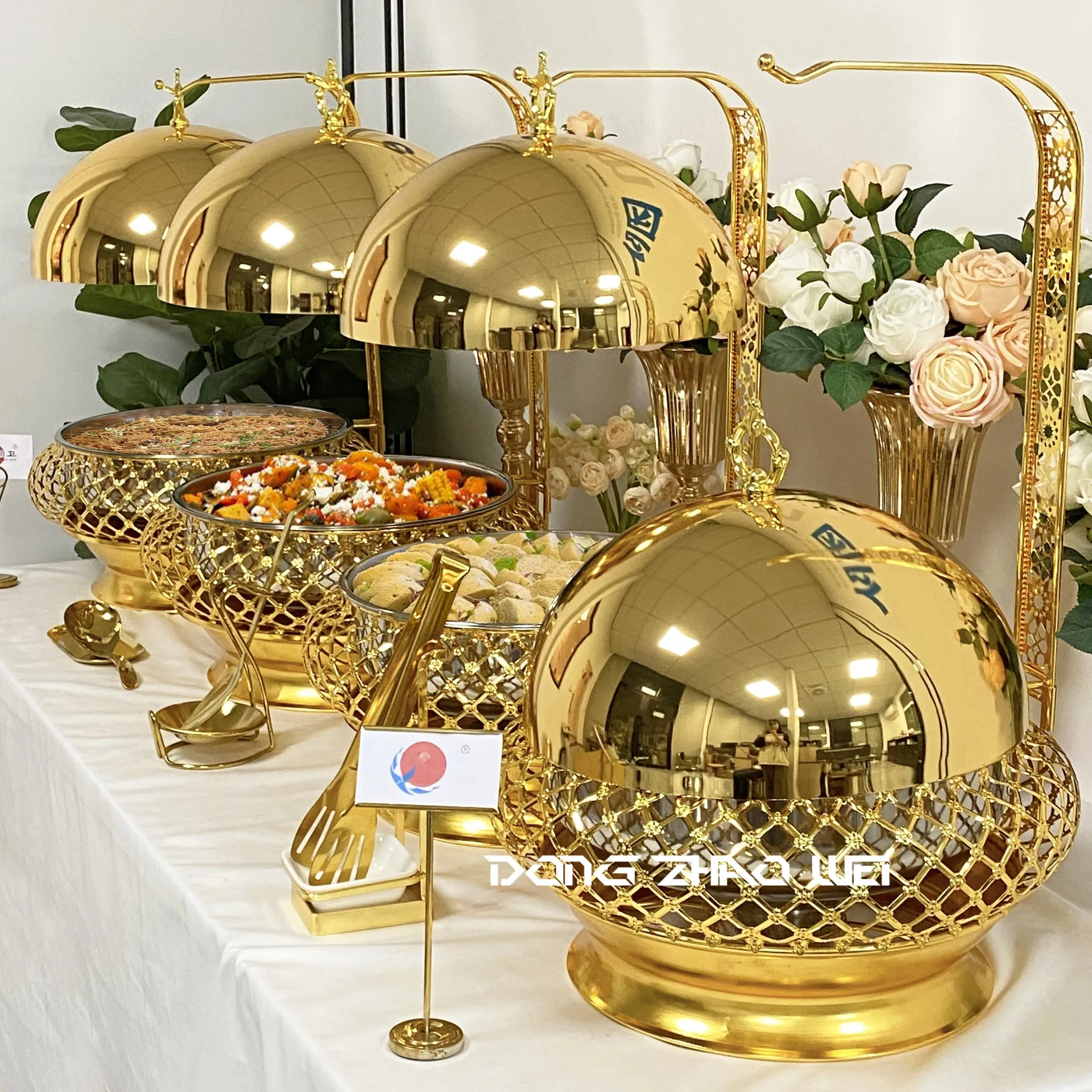 Chafing Dish Set Elegant Gold Rim Dinnerware Set,... From Sophine12 ...