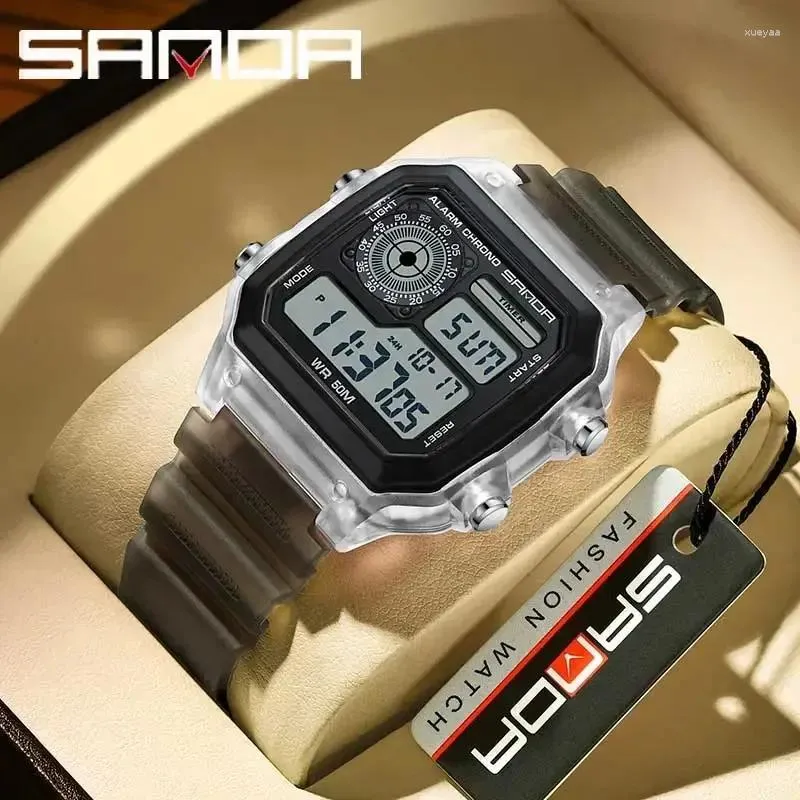 SANDA 6133 Sport Chronograph Waterproof Electronic Mens Digital ...