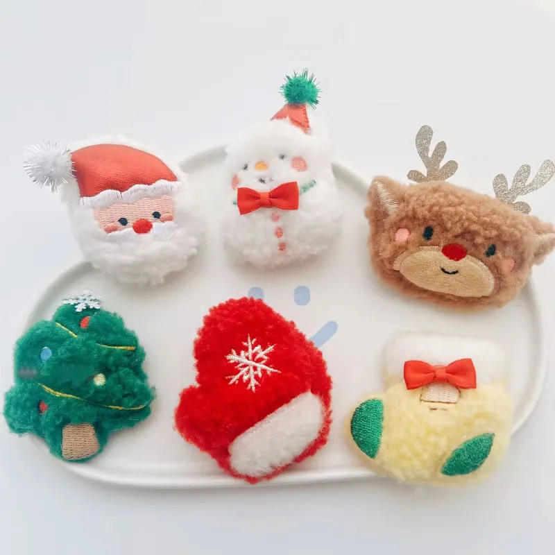 Plush Cartoon Christmas Patches For Baby Socks DIY Sewing Appliques And ...