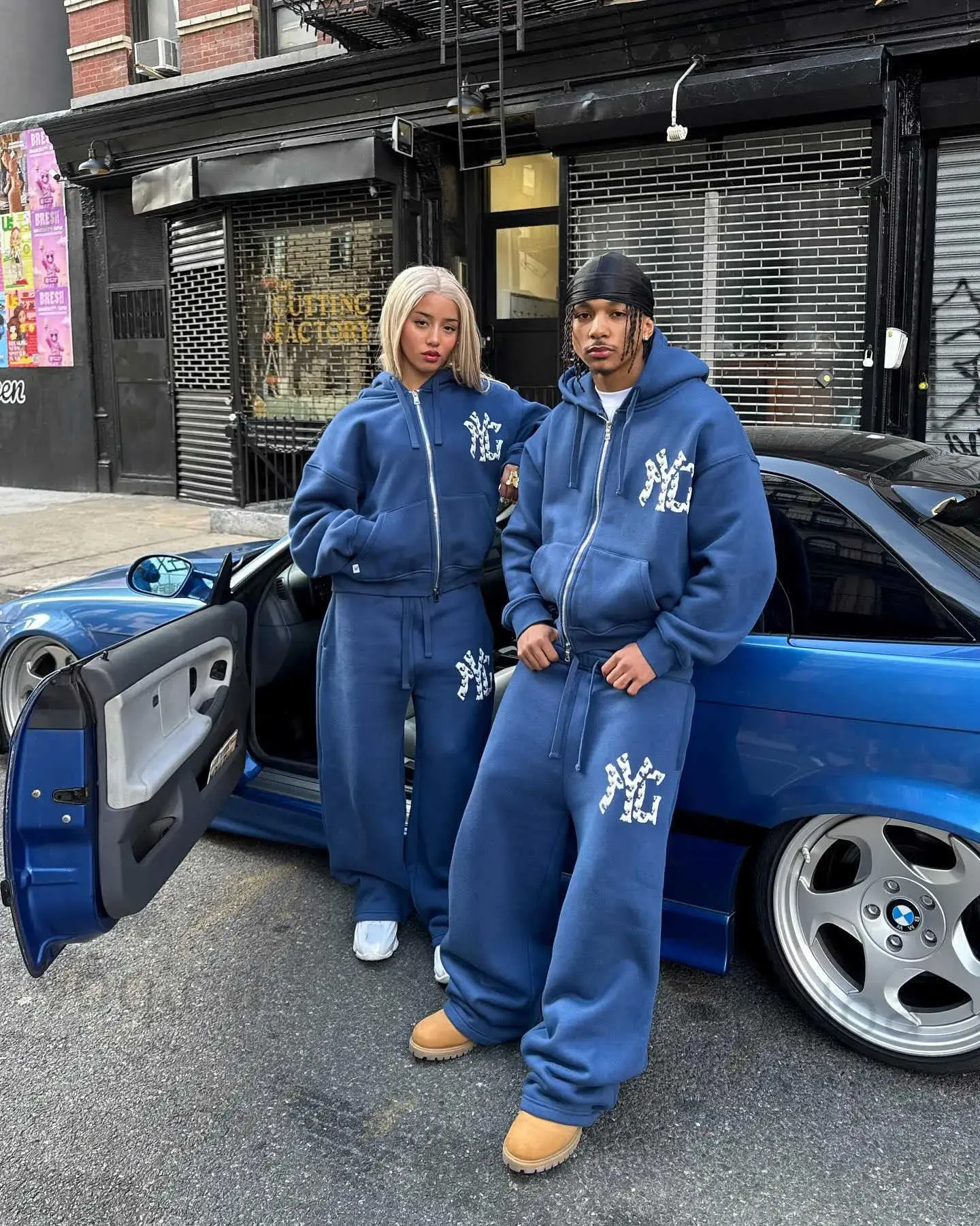 Harajuku Hip Hop Y2k Tracksuit Men Letter Print Black Two-Piece Set ...