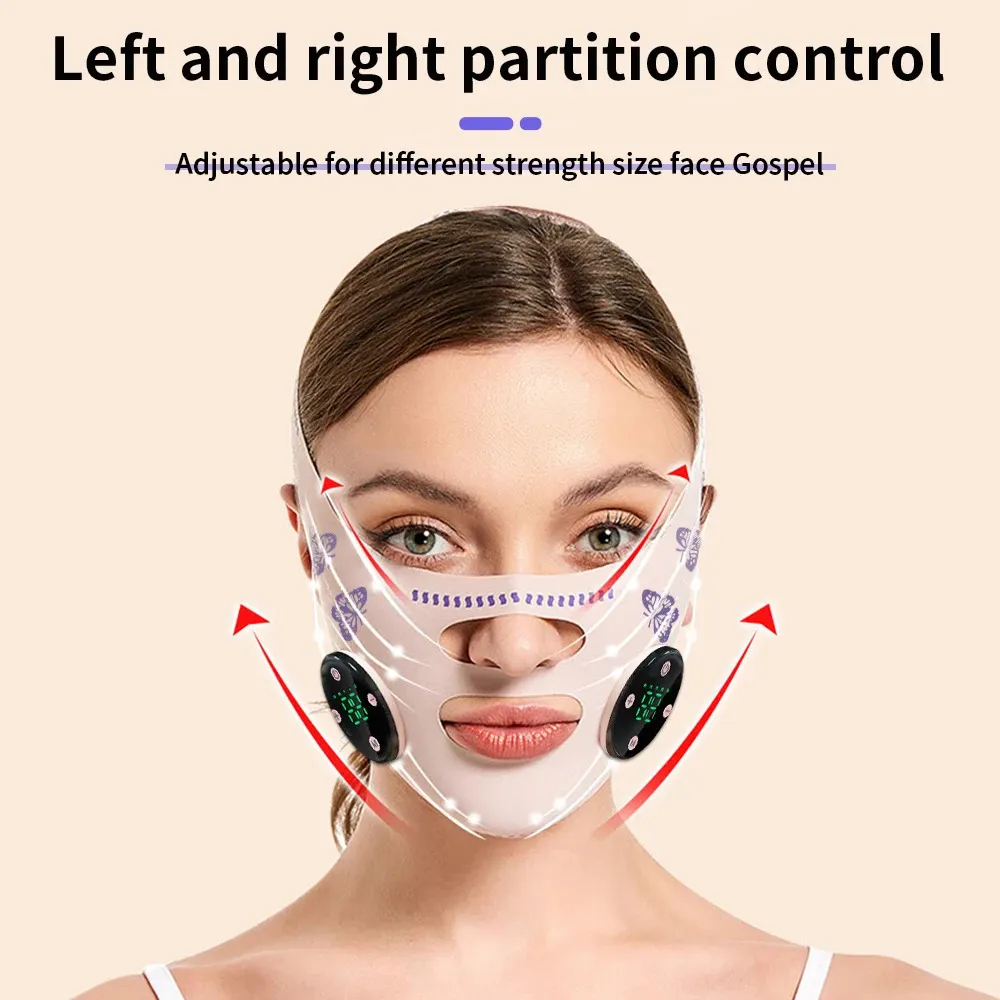 EMS Facial Toning Device USB Rechargeable Strap for Face Lifting and ...