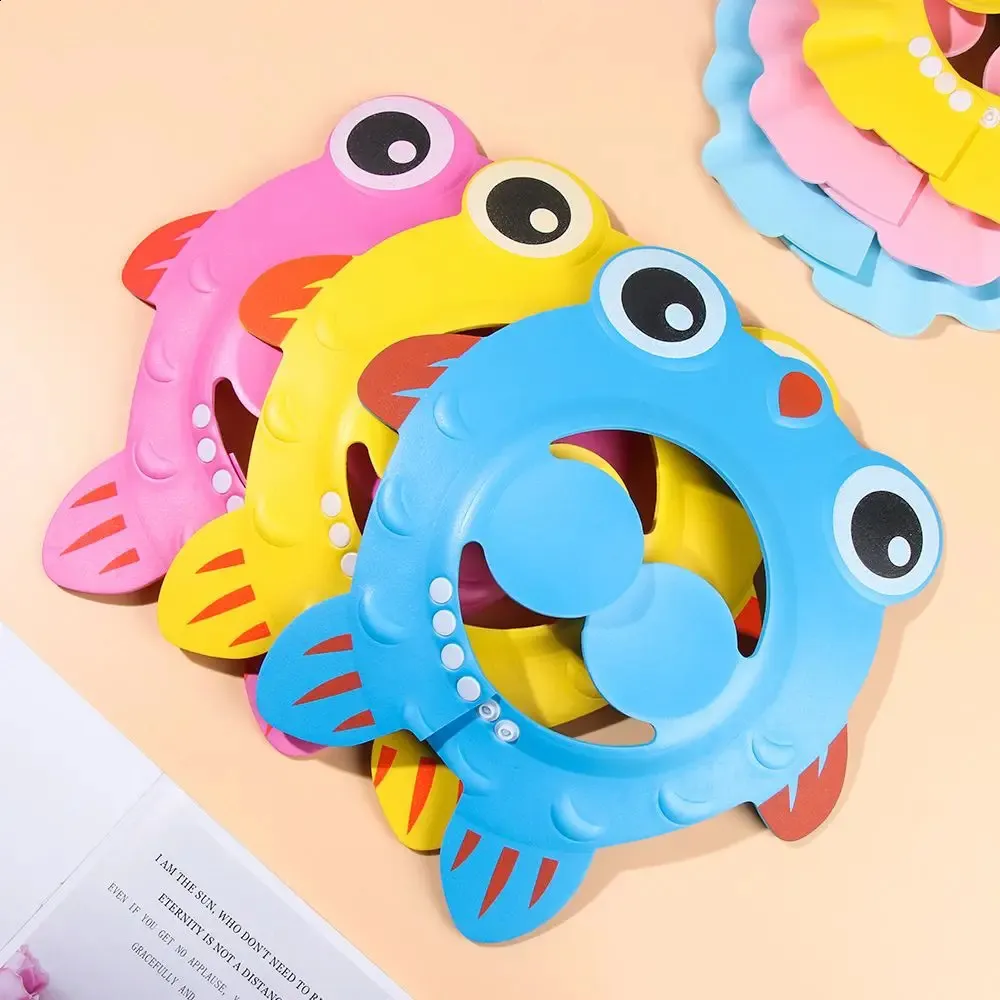 Adjustable Baby Shower Caps Waterproof Kids Shampoo Hat With Ear And ...