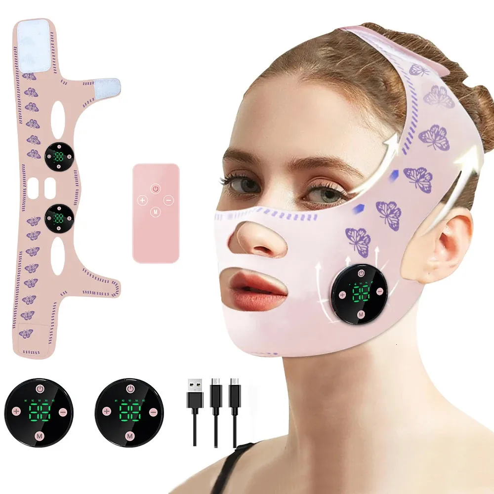 EMS Facial Toning Device USB Rechargeable Strap for Face Lifting and ...