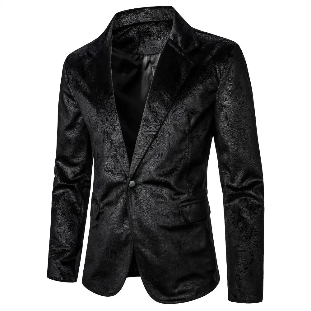Men's Black Grain Texture Single Button Blazer – Slim Fit Formal Jacket ...