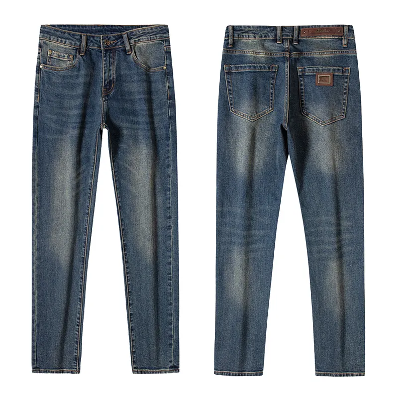 Men's Slim Fit Straight Leg Jeans - European American High-End Brand ...