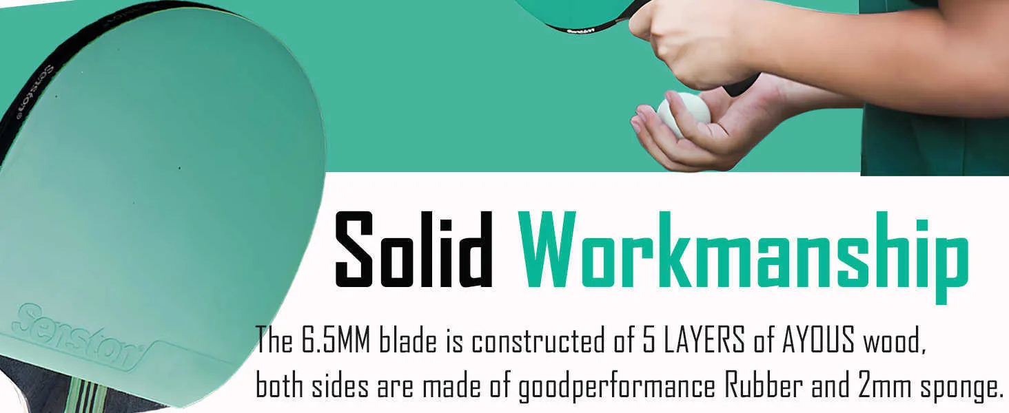 Ping Pong Paddles Table Tennis Paddle Set with Advanced Speed Control ...