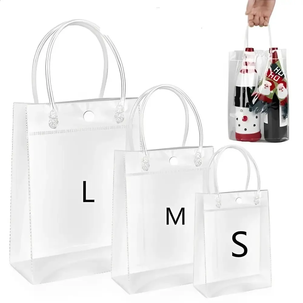 PVC Clear Tote Bag Transparent Waterproof Shopping And Cosmetic Storage ...